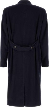Umit Benan Mens Navy Blue Cashmere Coat Darknavy Cappotti