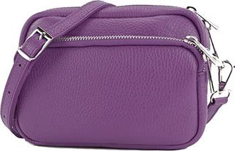 modamoda.de T231 - ital. Sac à bandoulière petit en cuir, lilas, s