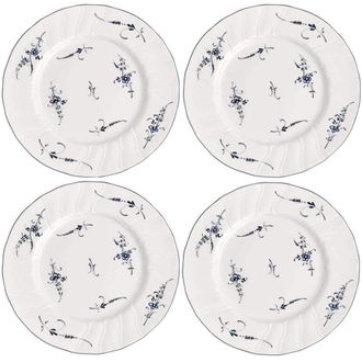Villeroy & Boch Vieux Luxembourg Speiseteller 4er Set 26cm wei&szlig; blau Porzellan
