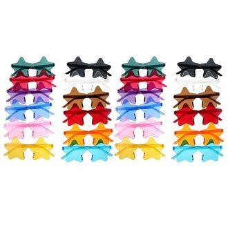 Beaupretty OATIPHO Lunettes de Soleil sans Monture d&Eacute;toile Ensemble de 24 Pi&egrave;ces Multicolores Accessoires Fantaisie L&eacute;gers pour F&ecirc;tes et Soir&eacute;es Lunettes Amusant