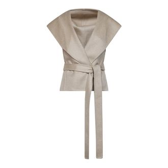 Alaia Cashmere Weste - - Jackets - Damen - Beige - S