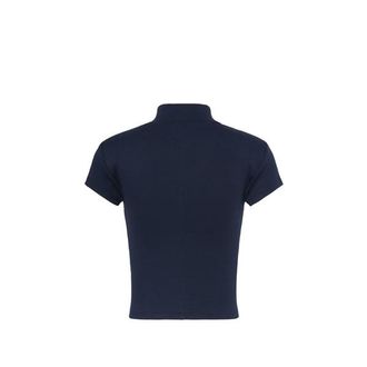 Calvin Klein T-shirt court c&ocirc;tel&eacute; &agrave; zip en coton m&eacute;lang&eacute;