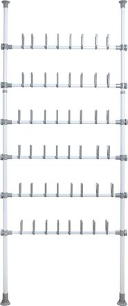 WENKO Teleskop-System Herkules Shoes, verstellbares Schuhregal f&uuml;r 48 Paar Schuhe & Stiefel, f&uuml;r den begehbaren Kleiderschrank, aus pulverbeschichtetem Meta