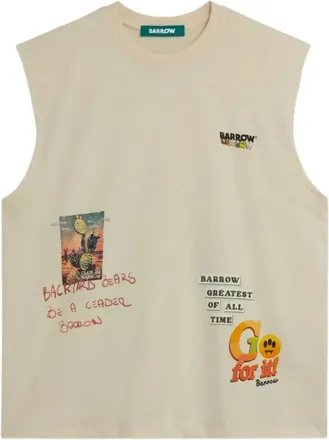 Barrow Barrow, Homme, Tops, Beige, Taille: S Jersey Sleeveless