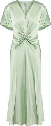 Victoria Beckham Femme, Robes, Vert, Taille: 36 FR Robe Midi &agrave; Volants