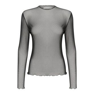 Karen by Simonsen Haut en Maille Meteorite Manches Longues Tee - Femme - Tops - Noir - Taille: 36 FR