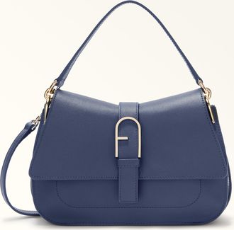 Furla Flow Henkeltasche M Blu Reale Claris Lux-kalbsleder Mit Intarsie Damen