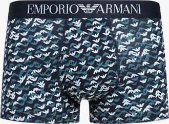 Emporio Armani Boxer imprim&eacute; en coton m&eacute;lang&eacute;