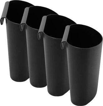 Garneck 4 Stück Hängebehälter Für Rollwagen - Praktische Aufbewahrungslösungen Als Stiftehalter Und Organizer Für Küche - Bastelwagen Und Mehr - Schwarz