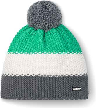 Eisb&auml;r M&uuml;tze Herren & Damen Star Pompon Grau-wei&szlig;-gr&uuml;n - Merino Winterm&uuml;tze Unisex mit Fleece sch&uuml;tzt vor K&auml;lte und Wind - Bommelm&uuml;tze atmungsaktiv thermoreg