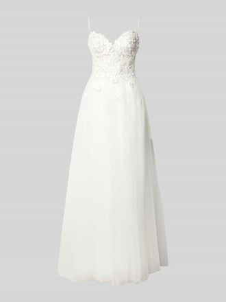 Luxuar Abendkleid mit Perlen und Spaghettitr&auml;gern