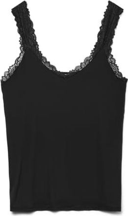 Vero Moda Vmcrosa SL Top JRS Cur, Noir, S Femmes