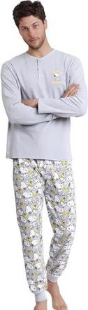 Peanuts Pyjama &agrave; manches longues Snoopy Funny pour homme, Gris - jaspe, M