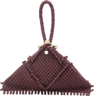 Alemais Femme, Sacs, Rouge, Taille: ONE Size Mini Sac Trap&egrave;ze Macram&eacute;