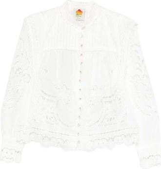 Farm Rio Farm Rio, Femme, Blouses et Chemises, Blanc, Taille: 42 FR Blouse Richilieu