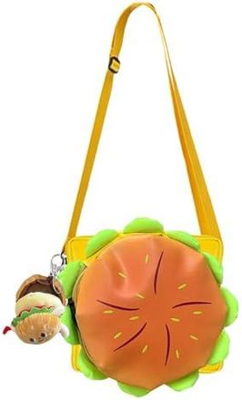 Generic Sac fourre-tout en forme de hamburger avec hamburger et fromage, sac bandouli&egrave;re avec hamburger de dessin anim&eacute; | Nouveaut&eacute; Funky Cheese Burger, sac d