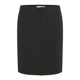 Gestuz Jupe noire &eacute;vas&eacute;e avec passants de ceinture - Femme - Jupes - Noir - Taille: 42 FR