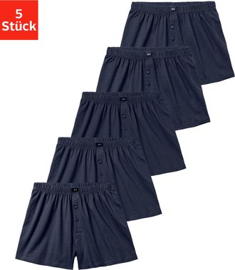 H.I.S Weiter Boxer H.I.S Herren Boxer, Herren, Gr. 6L, 5 Stk., blau (navy), Jersey, Obermaterial: 95% Baumwolle, 5% Elasthan, unifarben, bequem, Unterhosen,