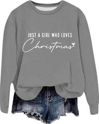 Generic Sweat-Shirt pour Femme surdimensionné à col Ras du Cou, Pull Tendance pour lautomne, Hauts décontractés à Manches Longues en Polaire, Coupe Mignonne, 