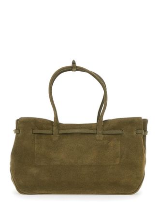 Margesherwood Womens Shoulder Bag Grandma Used Large Green Cow Leather