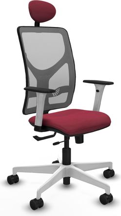 Piqueras y Crespo Stuhl mit Lendenwirbel- und Nackenst&uuml;tze, mit wei&szlig;en und schwarzen Armlehnen und festem Kopfteil, ausgestattet mit Syncro/Traslack und Schneideschaum,