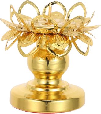 BESPORTBLE Veemoon Lotus-Kerzenhalter, Vintage-Ghee-Lampenst&auml;nder, dekorativer Teelichthalter, Votivkerzenhalter, religi&ouml;se Dekoration f&uuml;r Zuhause, Tempel, Hochz