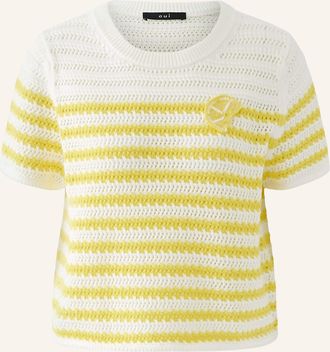 Oui Strickshirt Mit Pailletten weiss