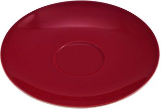 Ritzenhoff & Breker Doppio Kaffeeuntertasse, 1 Stück, Rot, ø 16 cm, Kaffee Unterteller mit farbigem Rand, Untere aus Porzellan, Spülmaschinengeeignet