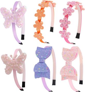 Dreshow M&auml;dchen Schleife Haarb&auml;nder Glitter Kinder Stirnband Herz Stern Haarband f&uuml;r Kleinkinder Teens