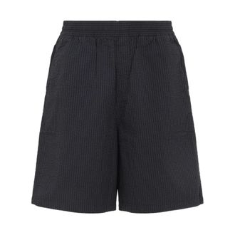 Carhartt Work in Progress Homme, Shorts, Noir, Taille: L Shorts en Coton Seersucker avec Taille &Eacute;lastique
