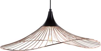 Beliani Industrielle Pendelleuchte geschwungene Form Metall Kupfer/schwarz Mazaro