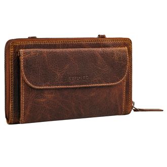 STILORD Monica 4 in 1 Leder Geldb&ouml;rse mit Handyfach Damen Clutch Geldbeutel zum Umh&auml;ngen Schultertasche Klein Crossbody Portemonnaie f&uuml;r Frauen Handytasche Ec