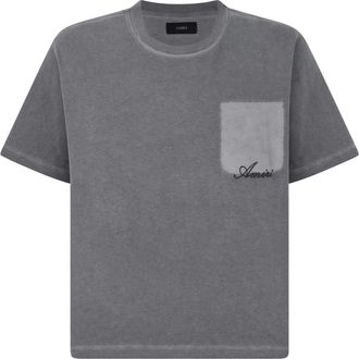 Amiri Homme, Tops, Gris, Taille: XL T-shirt en coton avec logo