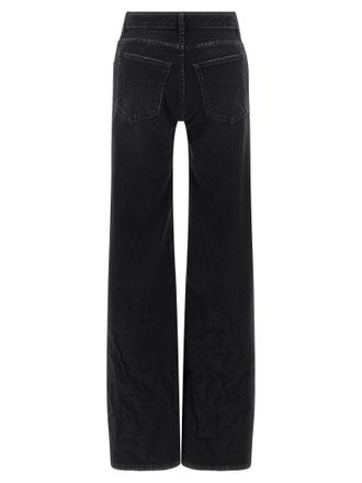Balenciaga Womens Black Cotton Flared Jeans Clothing
