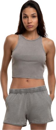 Urban Classics Damen T-Shirt Ladies Washed Rib Jersey Cropped Top, Bauchfreies Oberteil f&uuml;r Damen, Crop Top, Gr&ouml;&szlig;en XS - 5XL