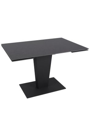 Novel Esstisch, Anthrazit, Schwarz, Metall, Keramik, rechteckig, Bodenplatte, 80x76x120-179 cm, ausziehbar, Esszimmer, Tische, Esstische, Esstische ausziehb