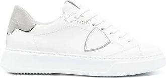Philippe Model Homme, Chaussures, Blanc, Taille: 45 EU Baskets en Cuir de Veau Blanc