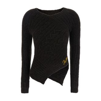The Attico Asymmetrischer Zopfstrickpullover - - Knitwear - Damen - Braun - M