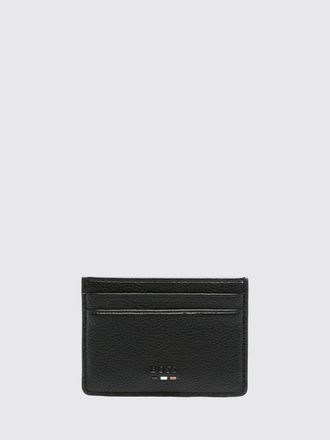 HUGO BOSS Porte-cartes plat en cuir de veau grain&eacute; avec logo em&eacute;