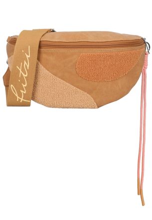 Fritzi Aus Preu&szlig;en Fritzi Bum Bag Big Limited Happy Flocked Soft Chestnut G&uuml;rteltasche Crossbody Vegan Lederimitat Flockung Damen Bauchtasche Festival mit Rei&szlig;verschluss