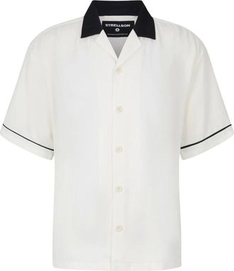 Strellson Homme, Chemises, Blanc, Taille: S Chemise Lyocell &agrave; Col en V