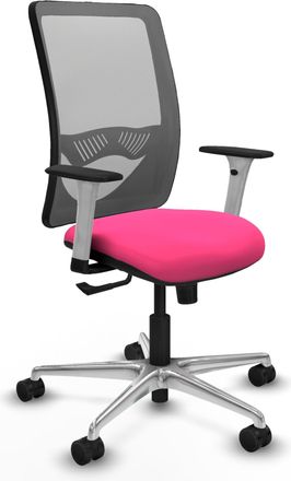 Piqueras y Crespo Schreibtischstuhl mit Rollen in Rosa Zulema mit wei&szlig;en und schwarzen Armlehnen, h&ouml;henverstellbare Lendenwirbelst&uuml;tze, ausgestattet mit 3 Positionen un