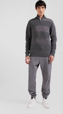 Eden Park Pull Col Camionneur En Coton Gris &Agrave; Jeux De Maille Coupe Regular