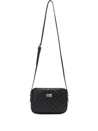 Roberto Cavalli sac port&eacute; &eacute;paule matelass&eacute; &agrave; logo - Noir