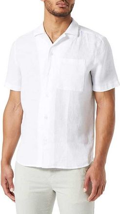 HUGO BOSS Herren Ellino Relaxed-Fit Hemd aus Leinen für Verschiedene Anlässe Weiß S