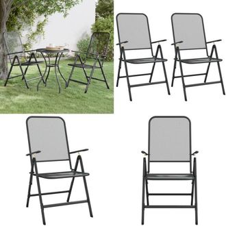 vidaXL Vidaxl - Klappbare Gartenst&uuml;hle 2 Stk. Streckgitter Anthrazit - Gartenst&uuml;hle - Klappst&uuml;hle - Outdoor M&ouml;bel - Balkonm&ouml;bel - Esszimmerst&uuml;hle - Home &