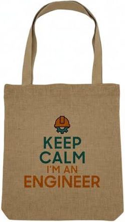 Fabulous Sac Shopping Tote Bag Aspect Lin - Keep Calm Im an Engineer Parodie M&eacute;tier Job Ing&eacute;nieur - Sac de Courses Toile Epaisse 360g Beige Naturel Cabas Port&eacute;