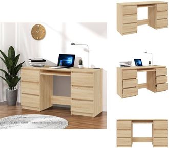vidaXL Bureau Chêne sonoma 140x50x77 cm Bois dingénierie - Bureau Ordinateur - Bureau Design - Bureau Compact - Bureau Rangement Tiroir - Meuble Bureau