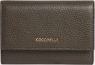 Coccinelle Portefeuille &agrave; trois volets Metallic Soft en cuir grain&eacute;