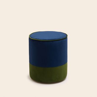 Madura Pouf Noe Dalila bleu nuit et vert olive - BLEU